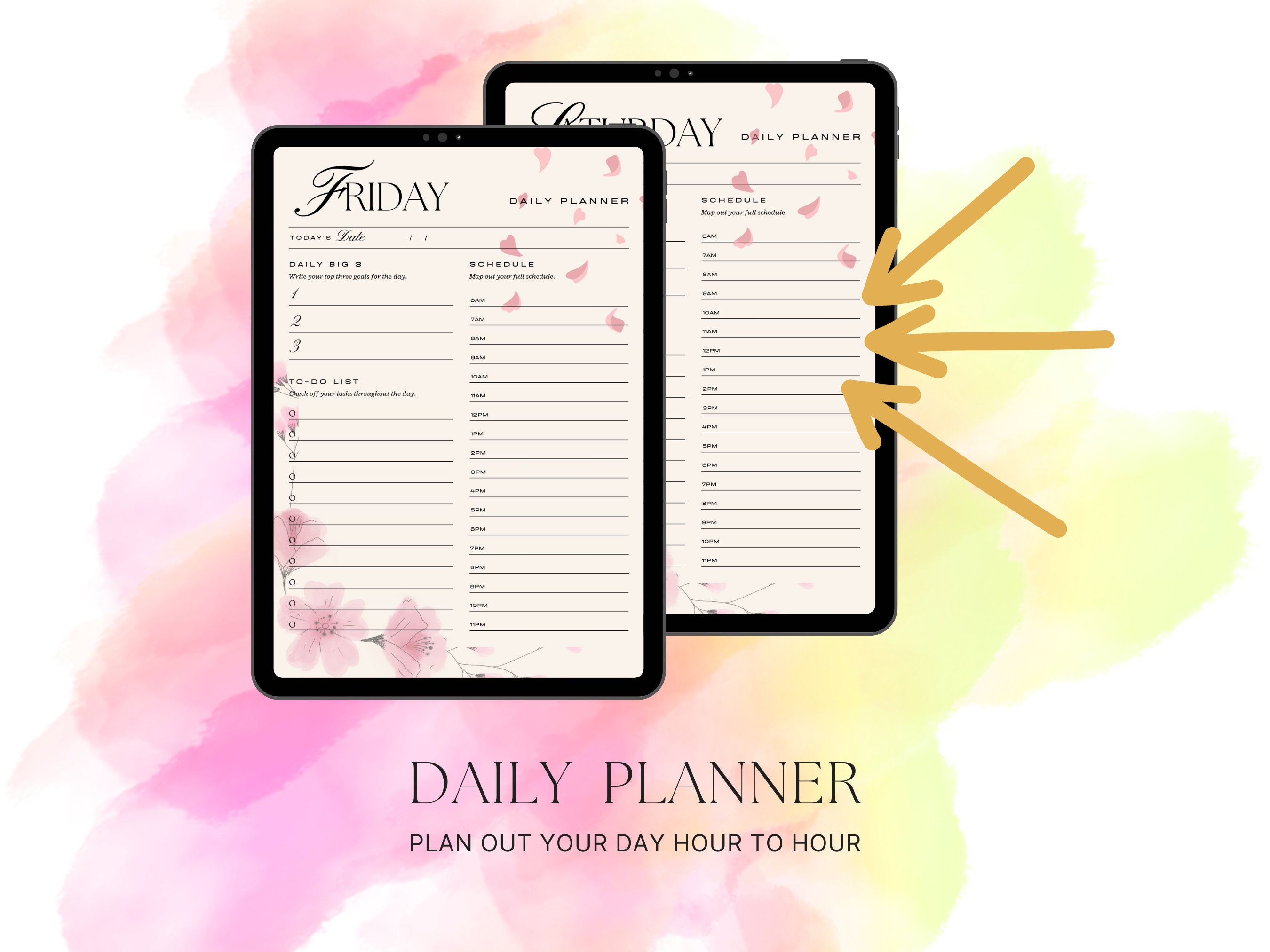 Hourly Planner Printable Hourly Planner Daily Hourly Planner One Page ...