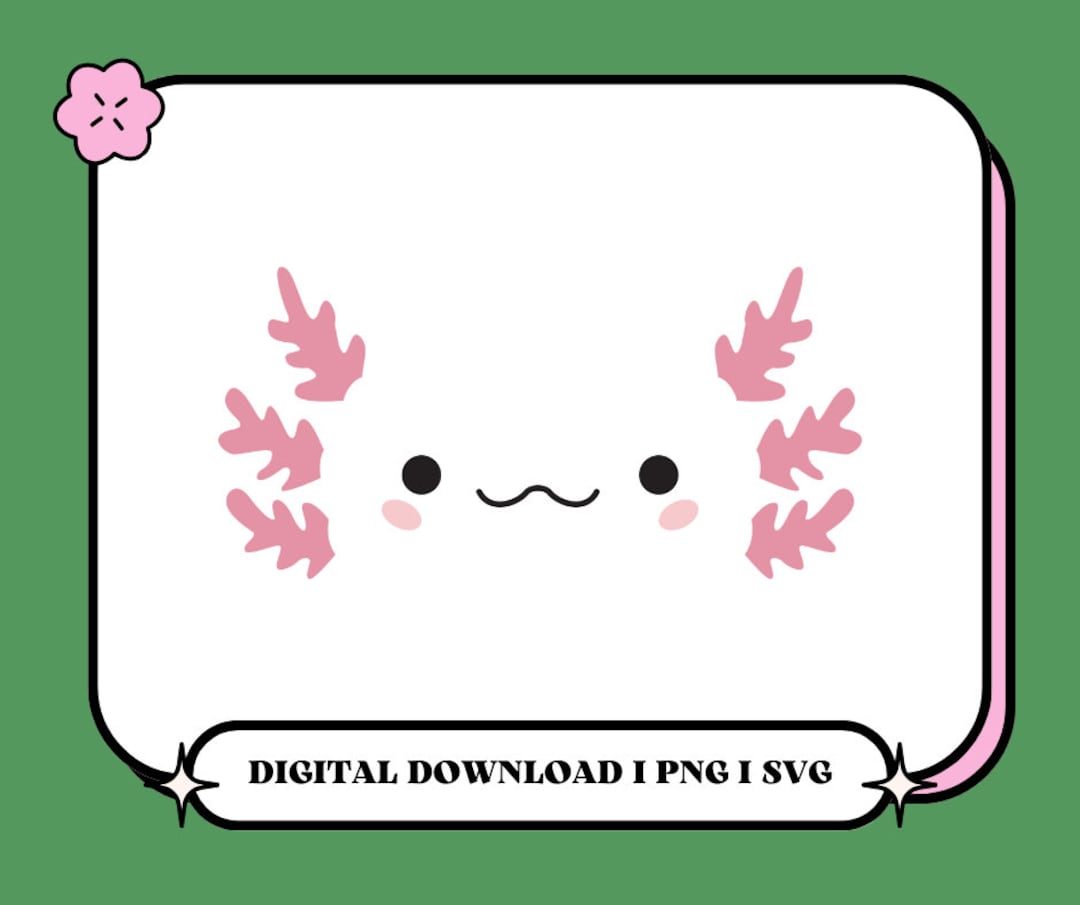 Cute Face Baby Axolotl PNG, Salamander Illustration, Face of Animal ...