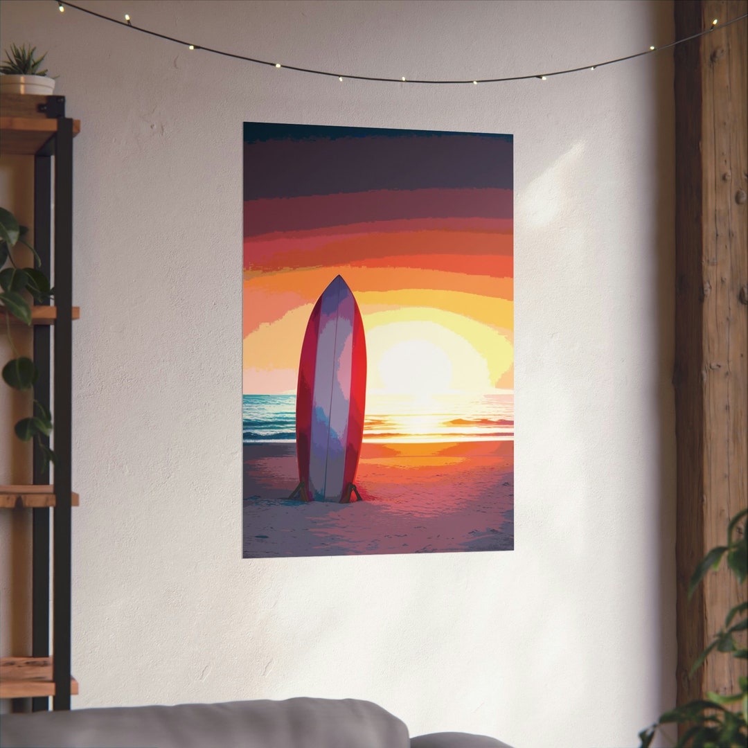 Matte Vertical Surf Poster, Surf Wall Art, Gift for Him, Ocean Poster ...
