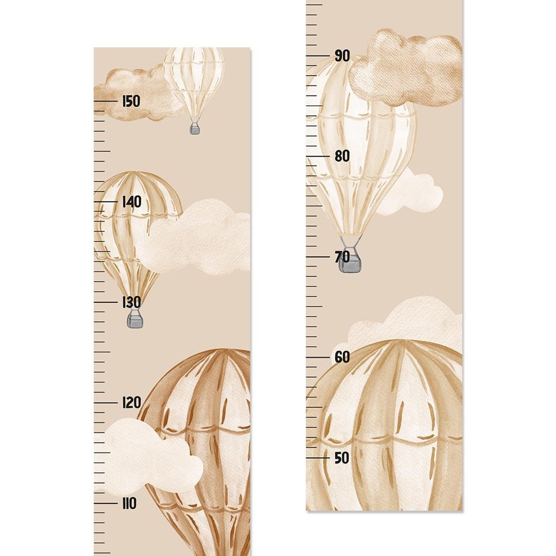 Hot Air Balloon Height Chart for Kids, Watercolor Decal, Nursery Wall ...