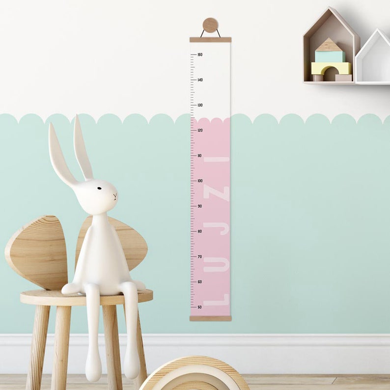 Personalised Height Chart for Kids Scallop, Growth Chart, Kids Decor ...