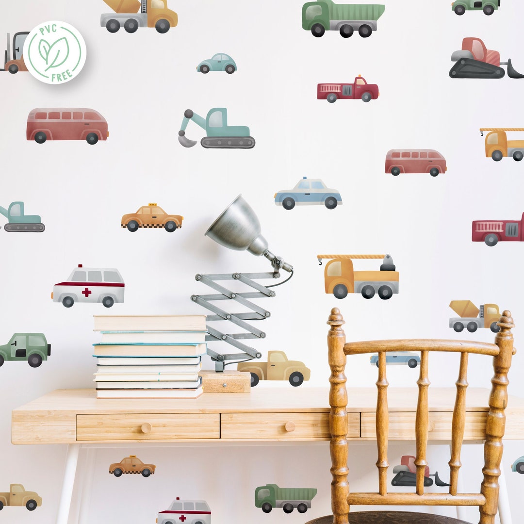 Kids Transport Wall Sticker | Cute Vehicle Wall Sticker | Nursery Boys ...