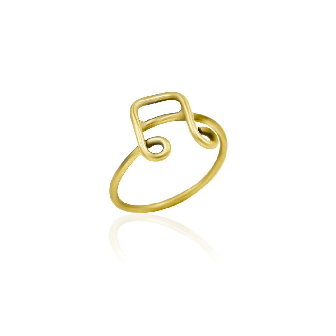 Treble Clef Ring Gold Stacking Music Note Ring Brass Gold - Etsy