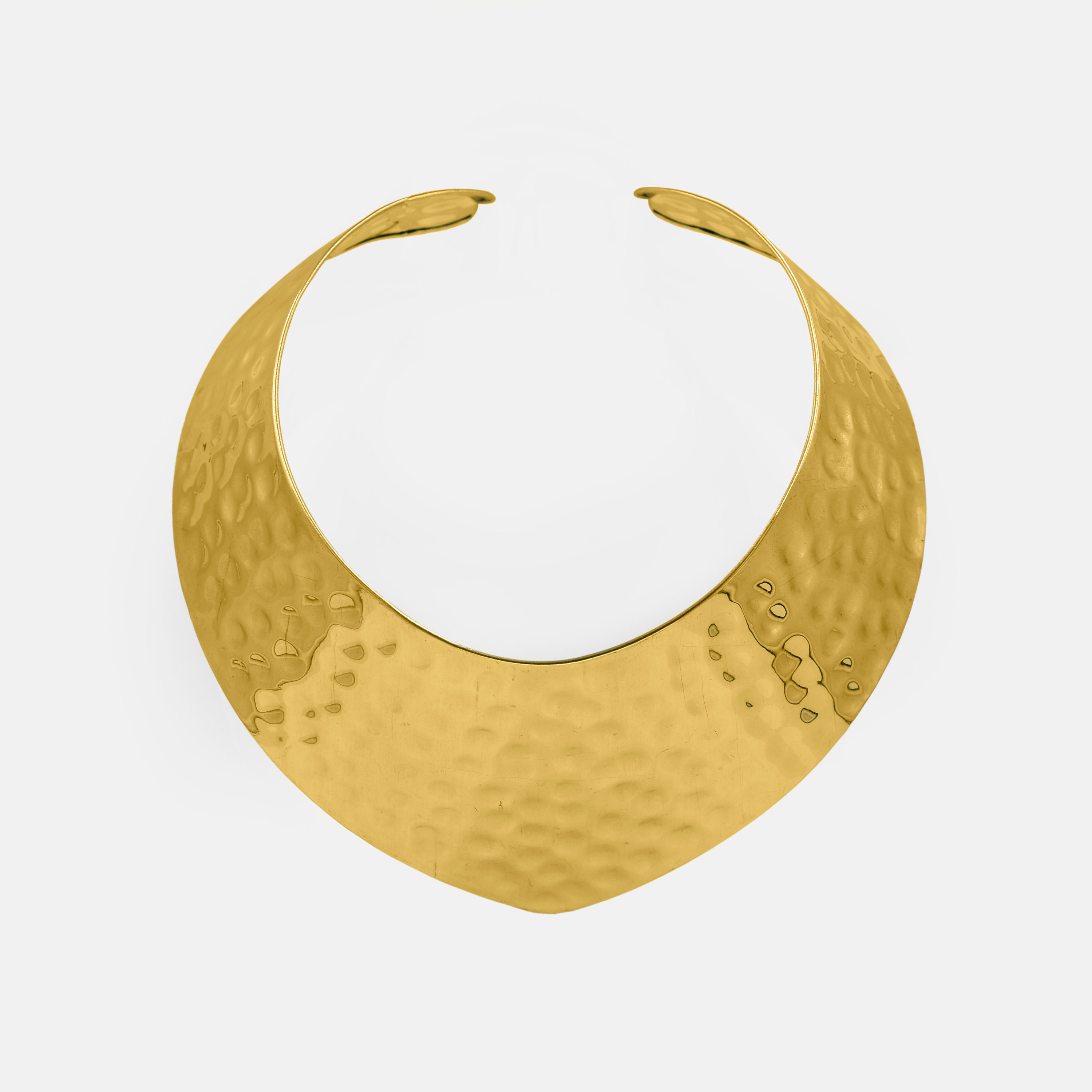 Big Choker Hammered Brass Jewelry 18K Gold Plated Waterproof Jewelry ...