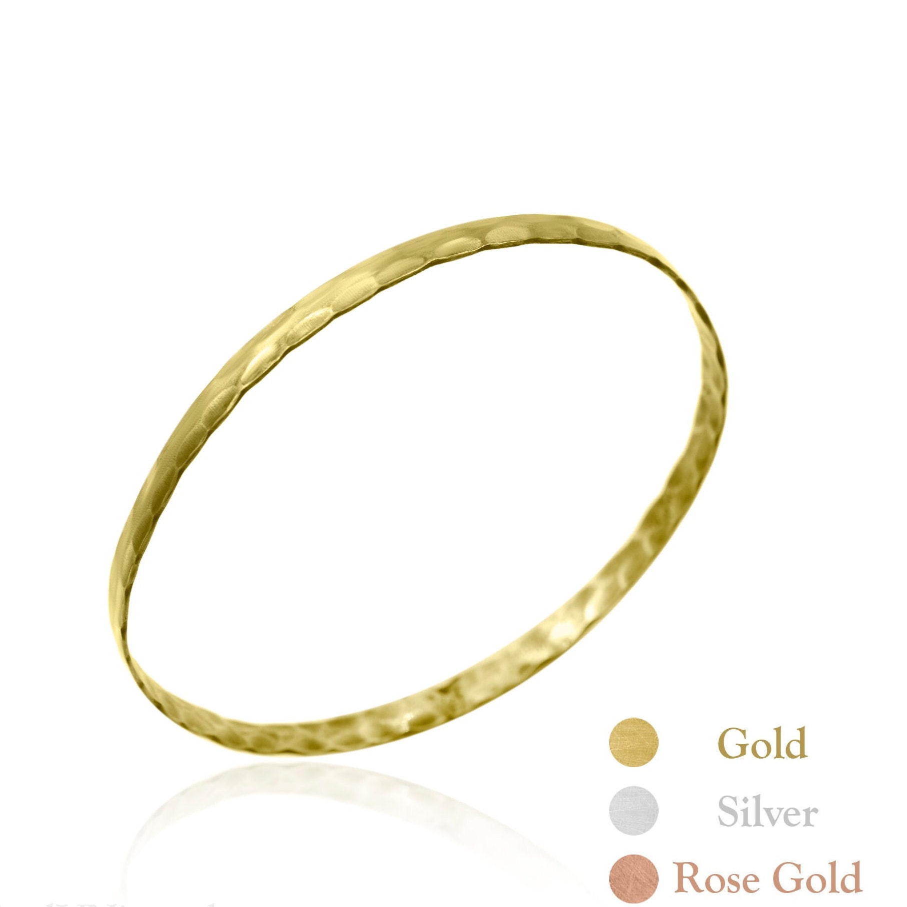 Simple Hand Bangle Hammered Brass Jewelry 18K Gold Plated Waterproof ...