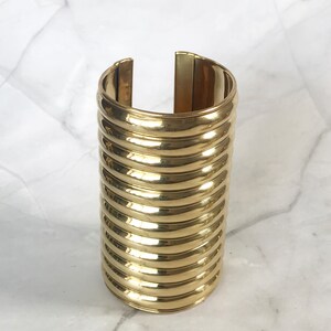Large Cuff Bangle Brass Metal 18k Gold Plated Waterproof Jewelry Chunky ...