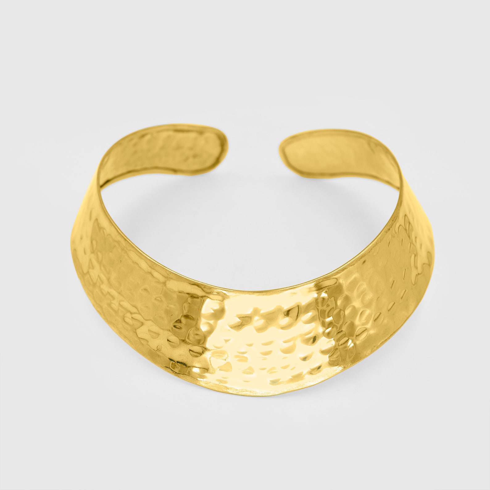 Hammered Choker Necklace High Finished Gold Polished Brass Metal ...