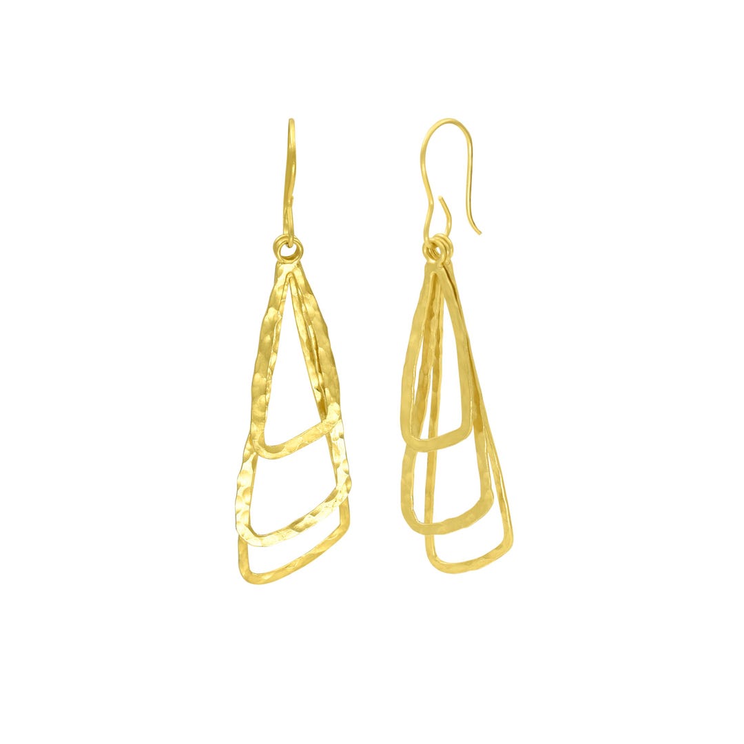 Multi Triangle Fancy Shape Earring Dangle Drop Hook Earring Brass Metal ...