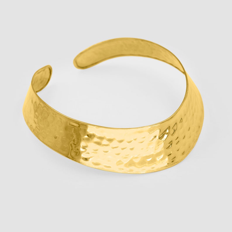 Hammered Choker Necklace High Finished Gold Polished Brass Metal ...