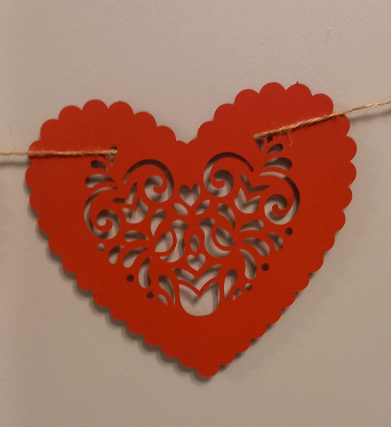 Valentine Red Heart Bunting Garland Banner. Valentines Decoration ...