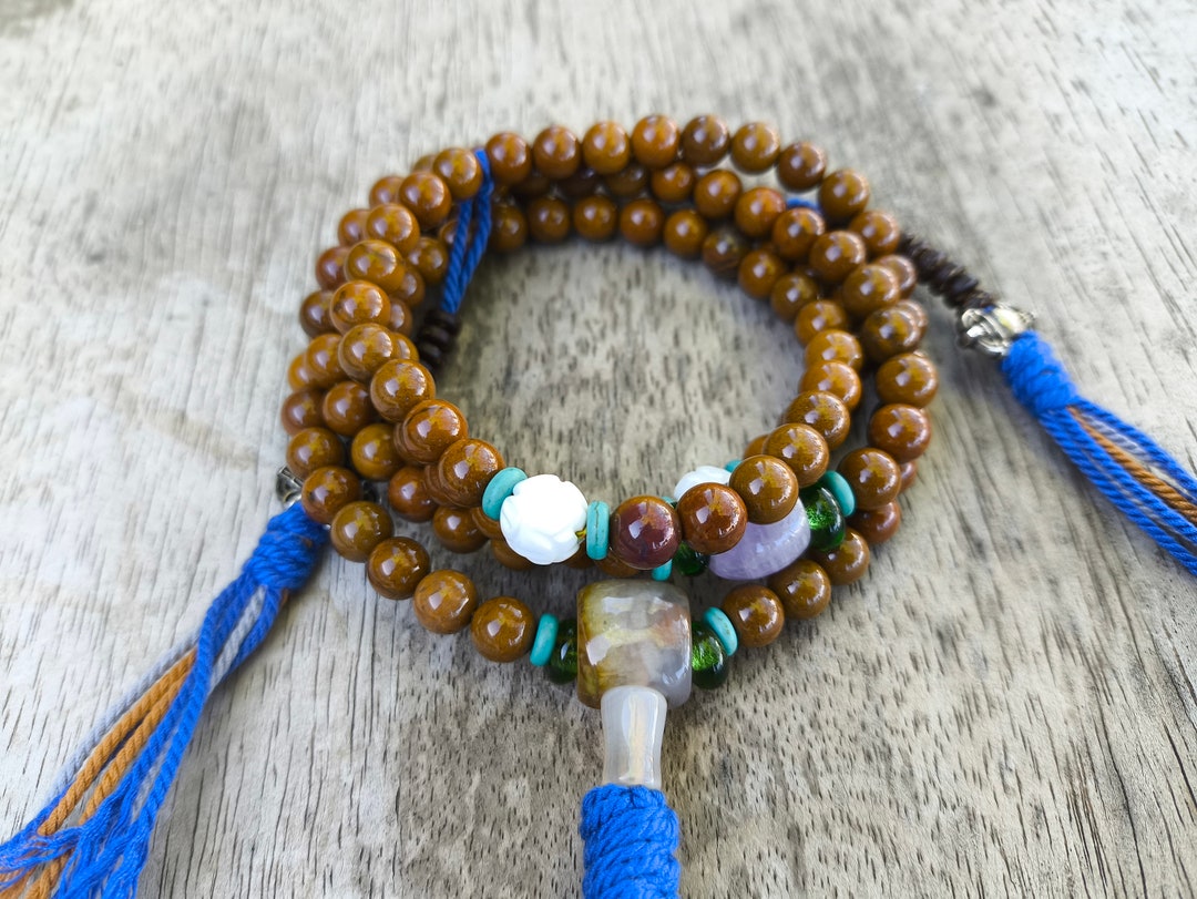 8mm Alxa Color Agate Jade-fish Roe Pattern Beads 108 Buddha Bracelets ...