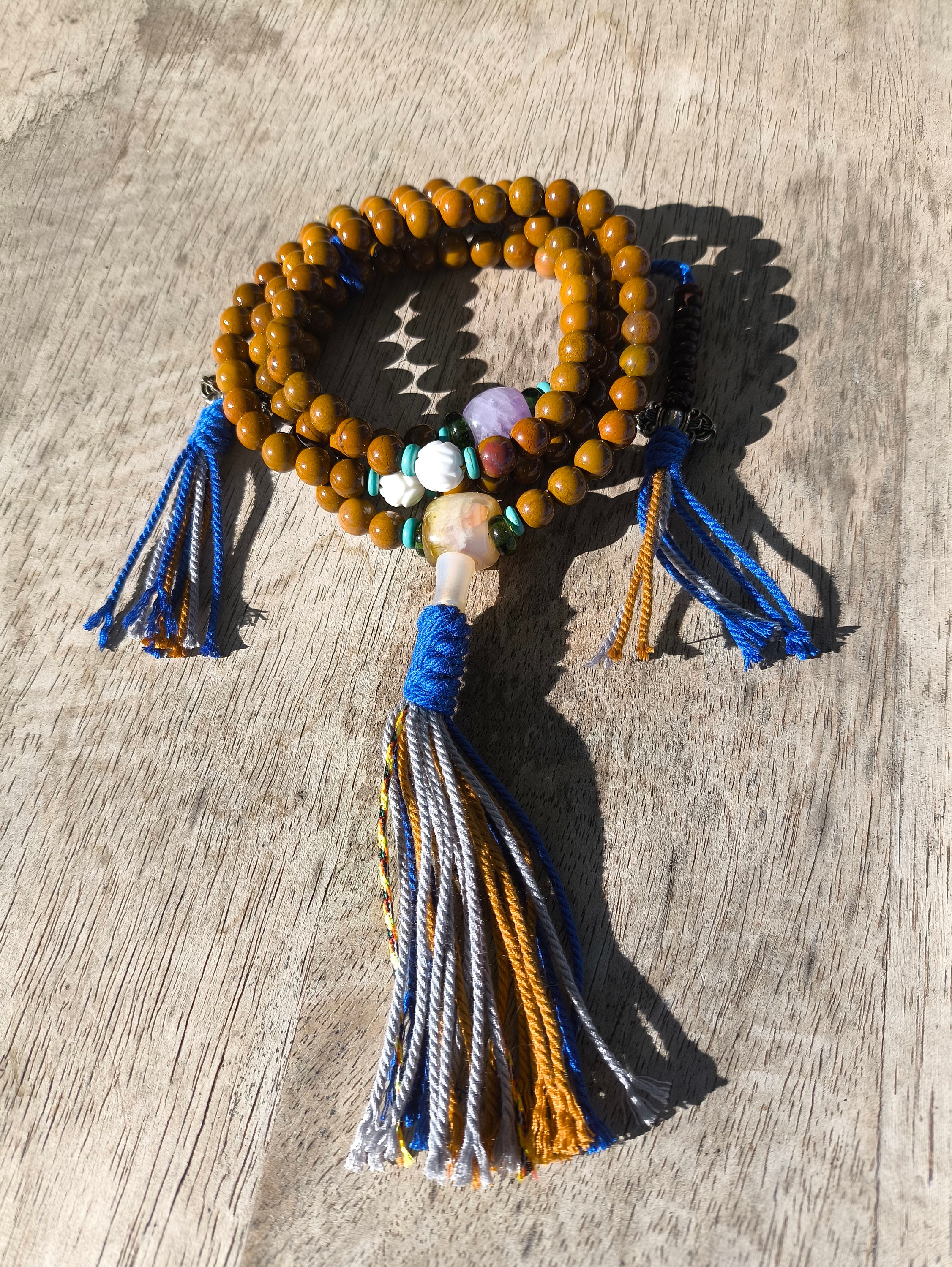 8mm Alxa Color Agate Jade-fish Roe Pattern Beads 108 Buddha Bracelets ...