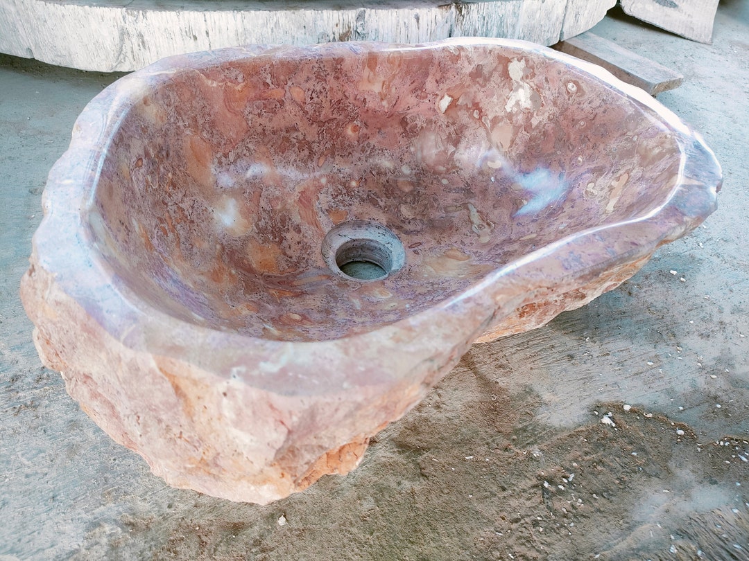 Rare Red Marble Stone Sink - Etsy