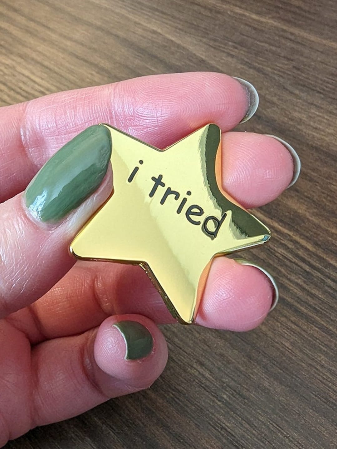 You Tried Meme Enamel Pin Gold Star Pin I Tried Gift - Etsy