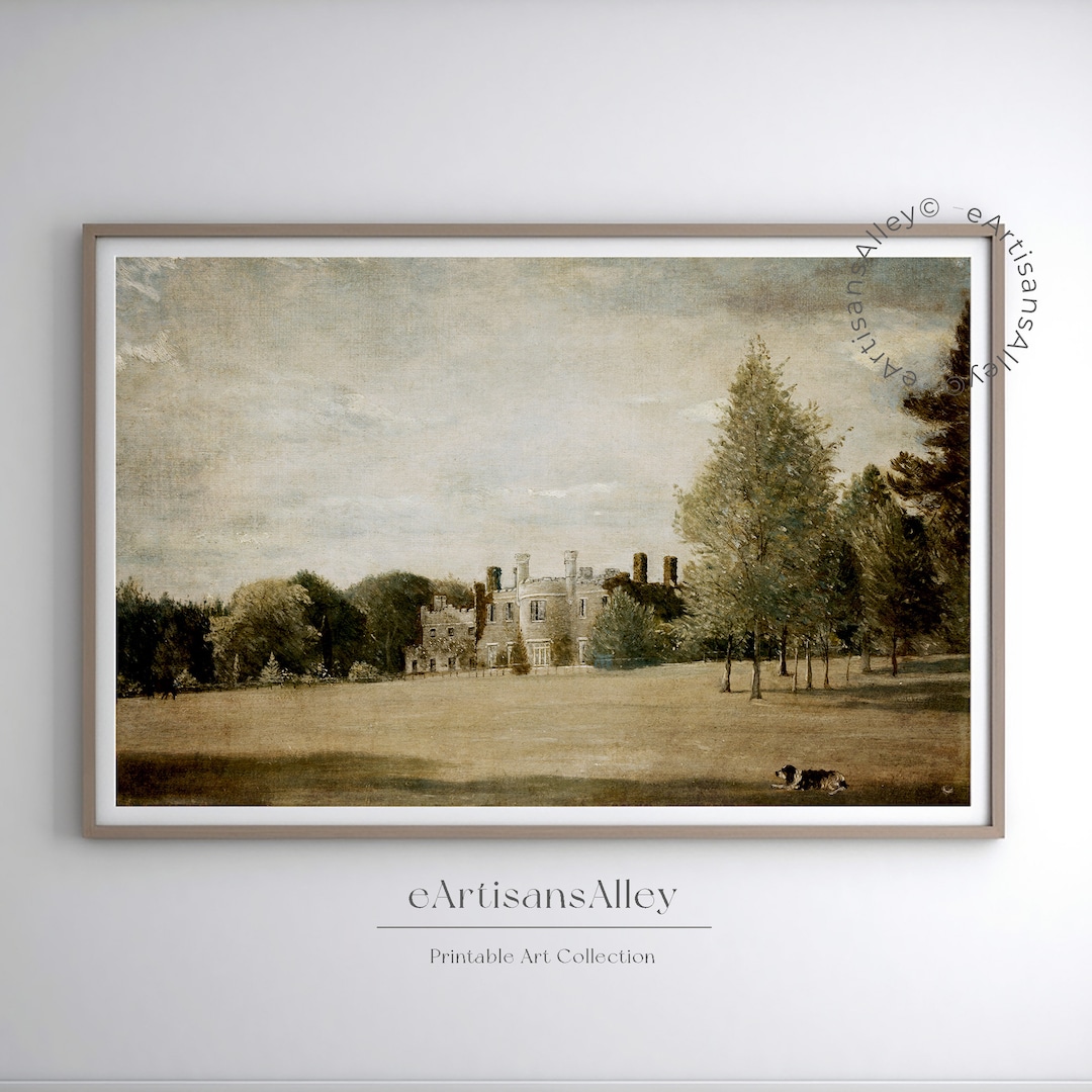 Historical Manor Art Print | Noble Estate and Pastoral Landscape ...