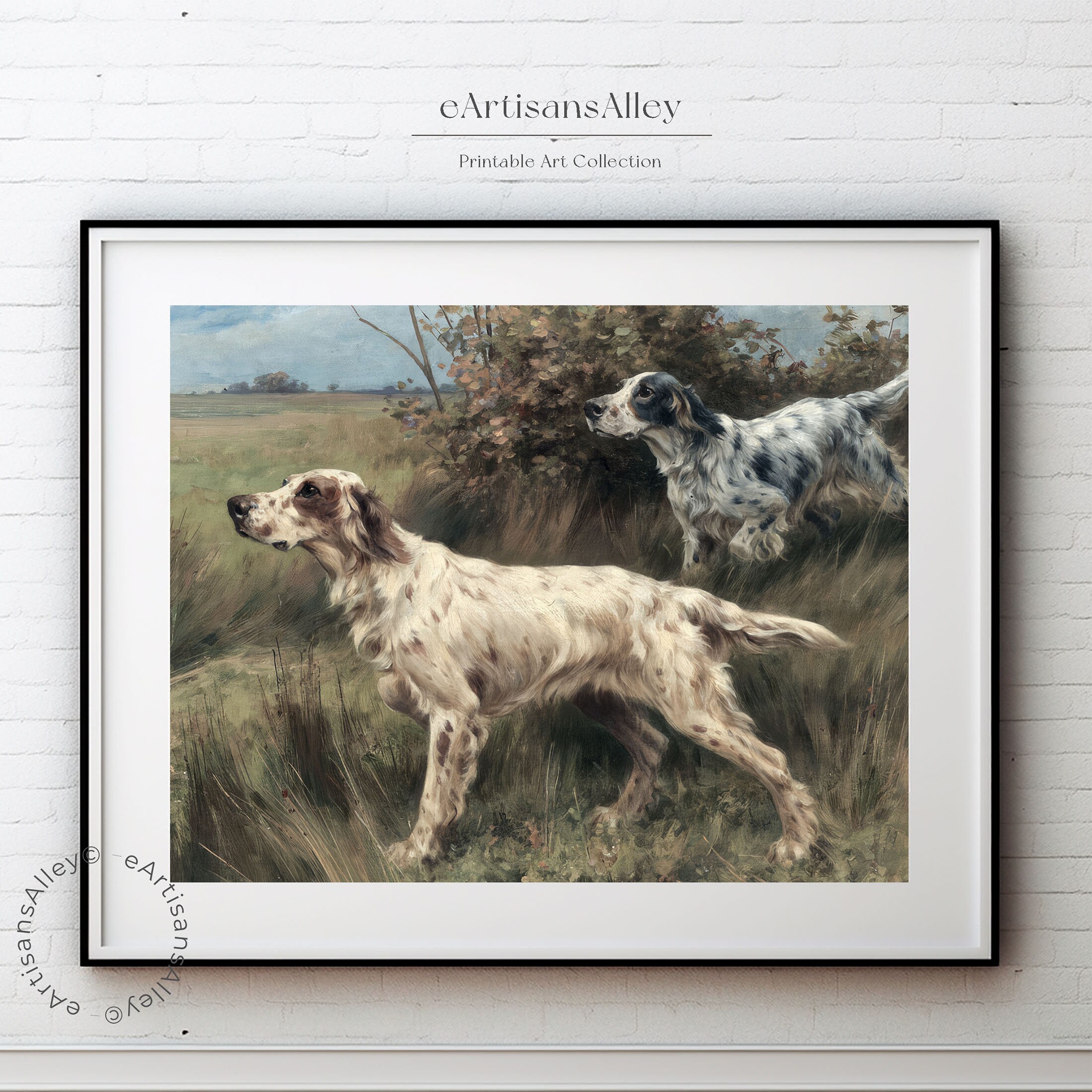 Vintage Hunting Dogs Art Print: Classic Landscape (digital Download) - Etsy