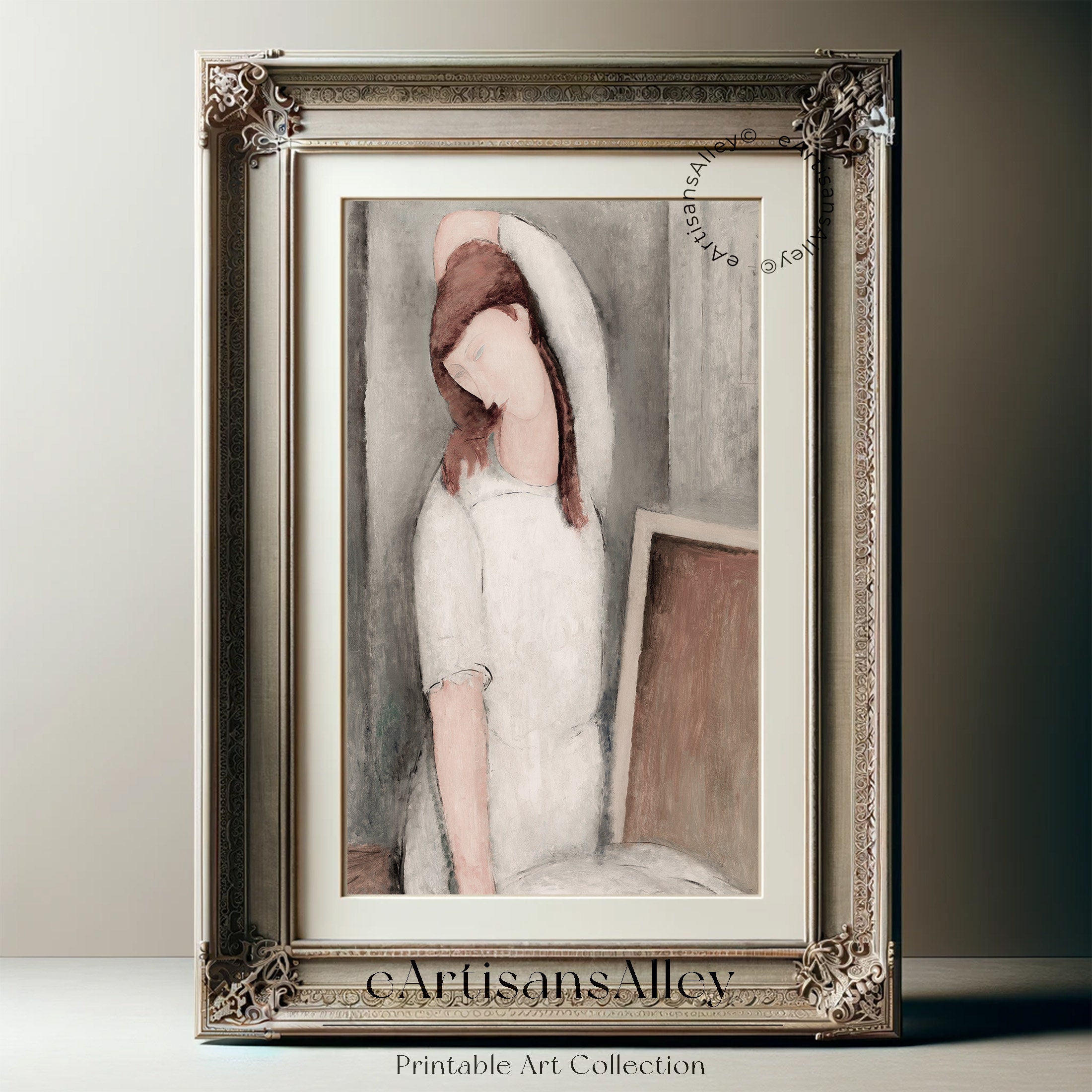 Contemplative Modernist Portrait Abstract Woman Art Instant Download ...