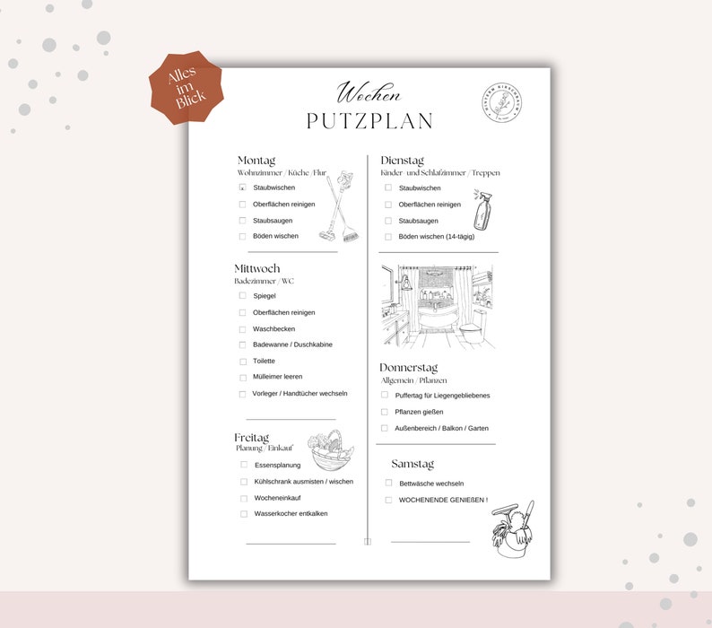 NEW CLEANING PLAN 2025 Weekly Tasks | Household Plan | Instant Download ...