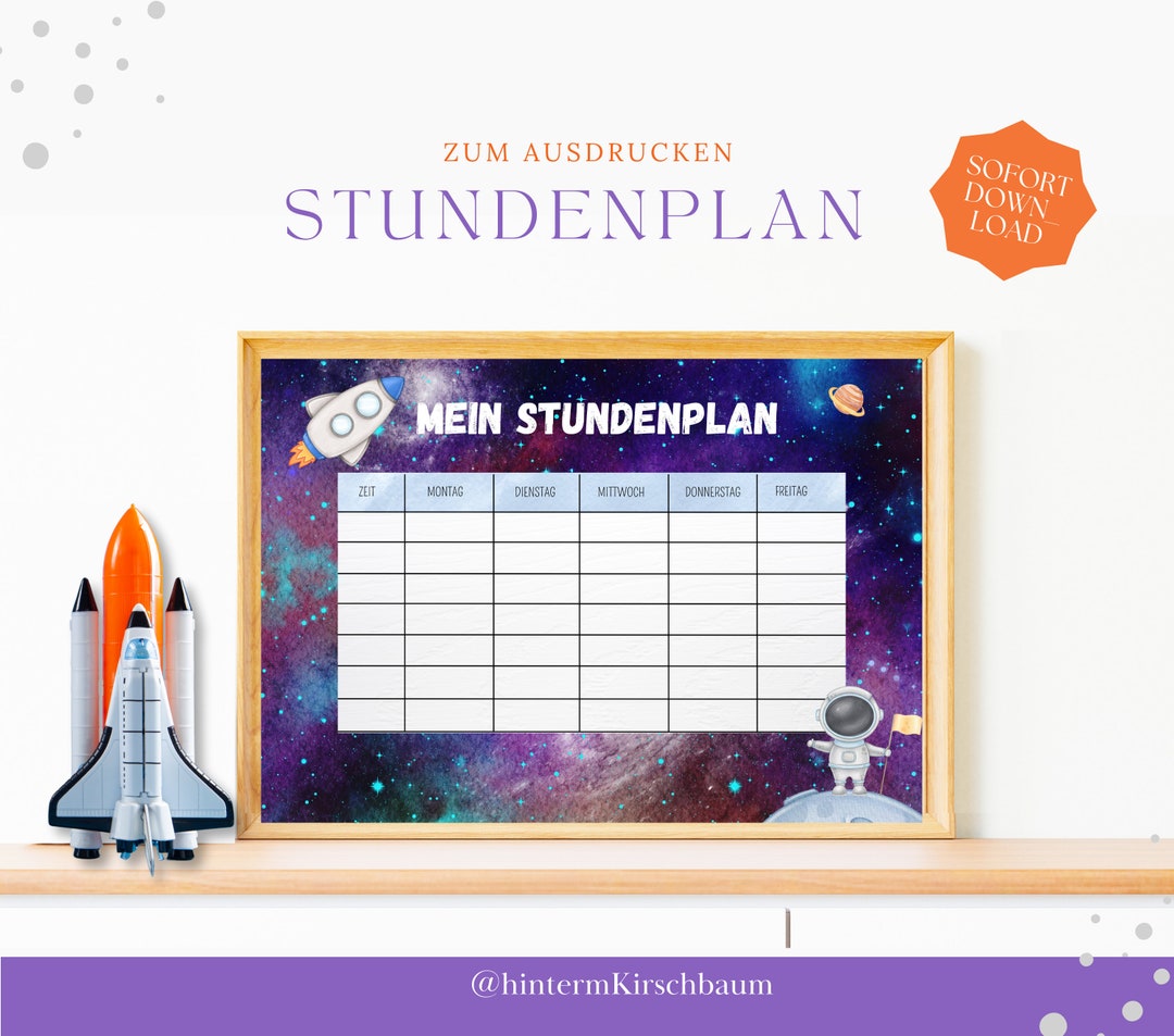 Timetable - Little Astronaut | Space | Digital Timetable | Back to ...