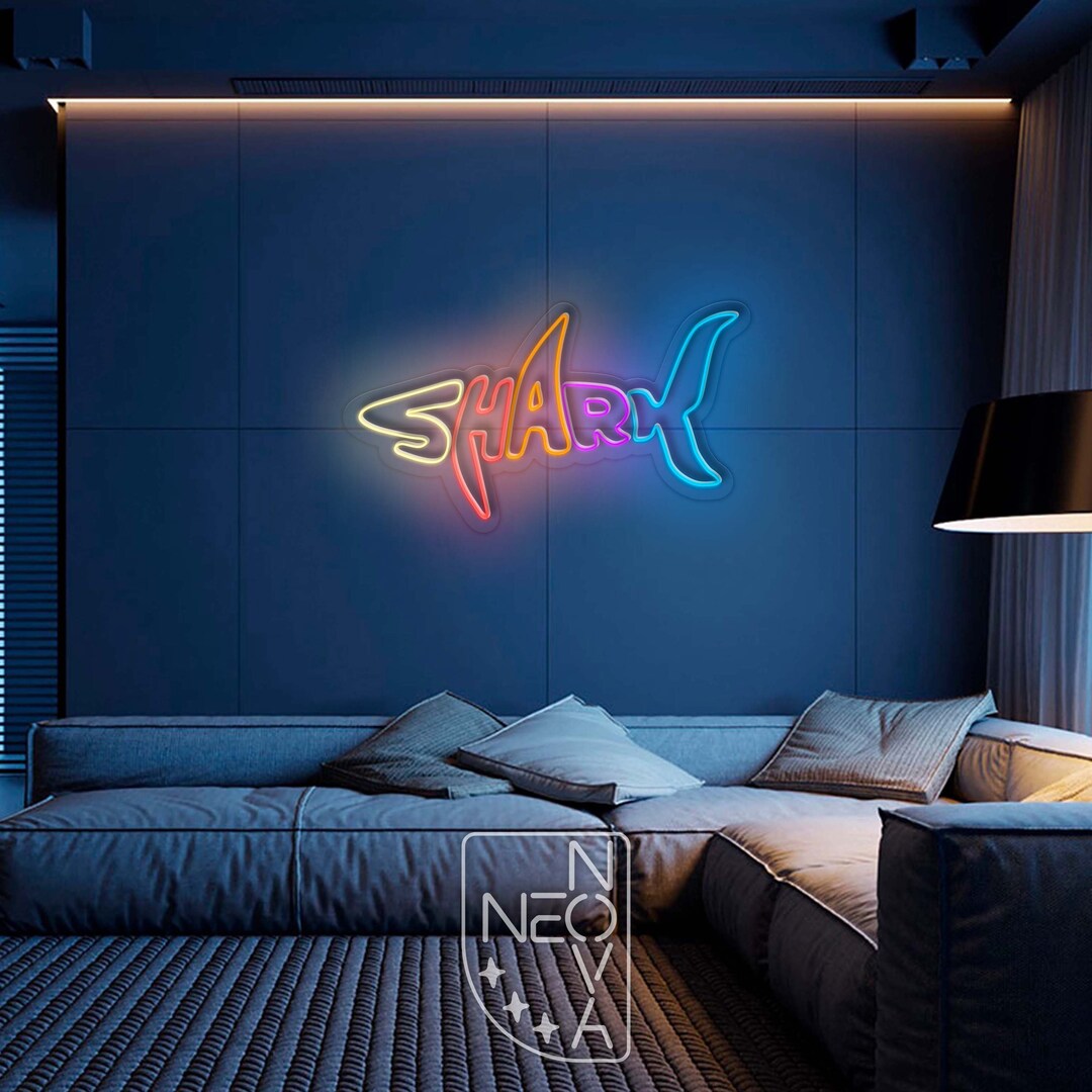 Shark Neon Sign Shark Neon Sign Led Sea Art Light Sign Led Logo Sailor ...