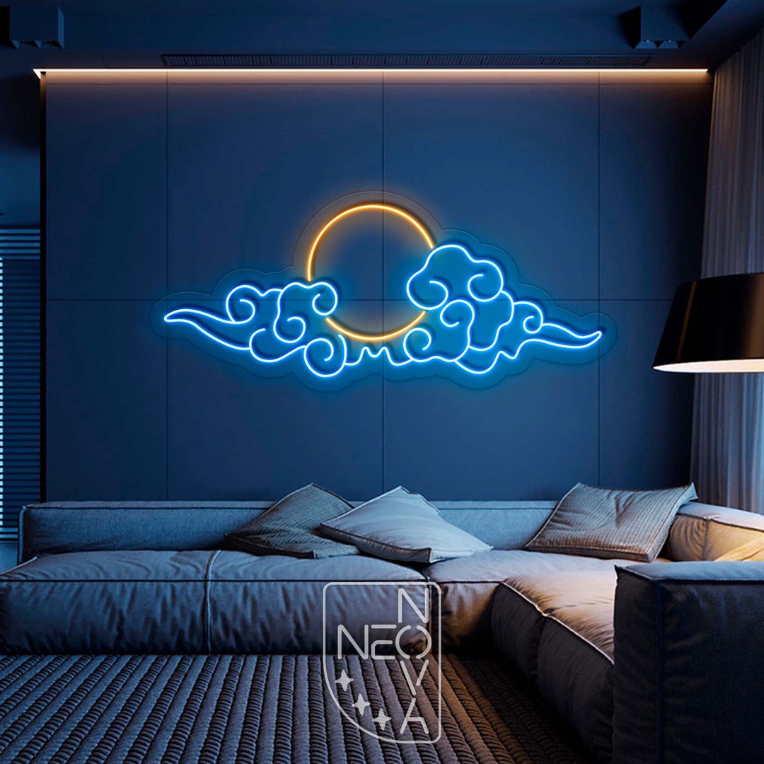 Sun and Clouds - LED Neon Sign, Manga Art, Room Decor, Wall Decor ...