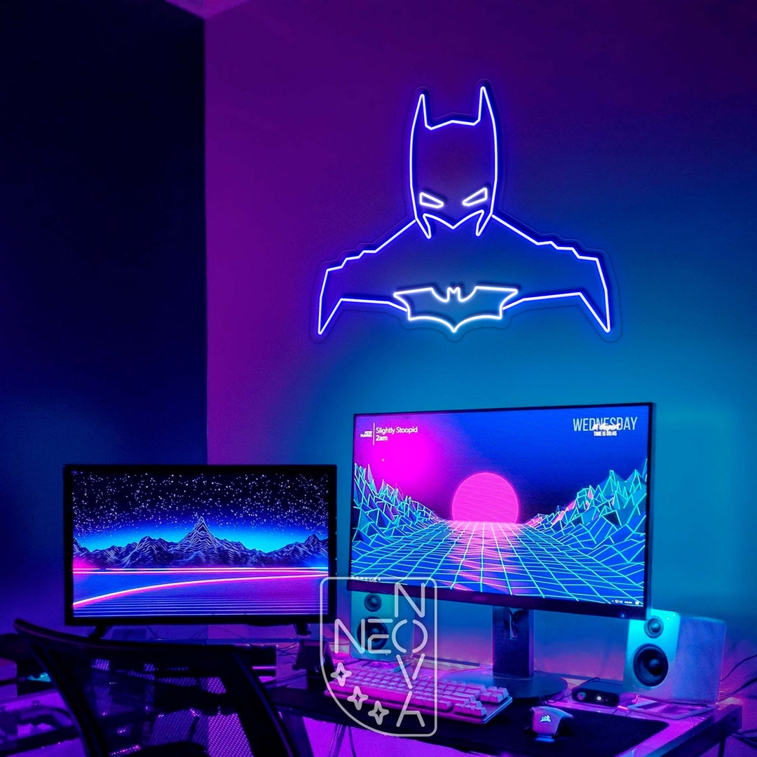 Bat Neon Sign DC Neon Sign, Cartoon Character, Game Zone, Cartoon LED ...