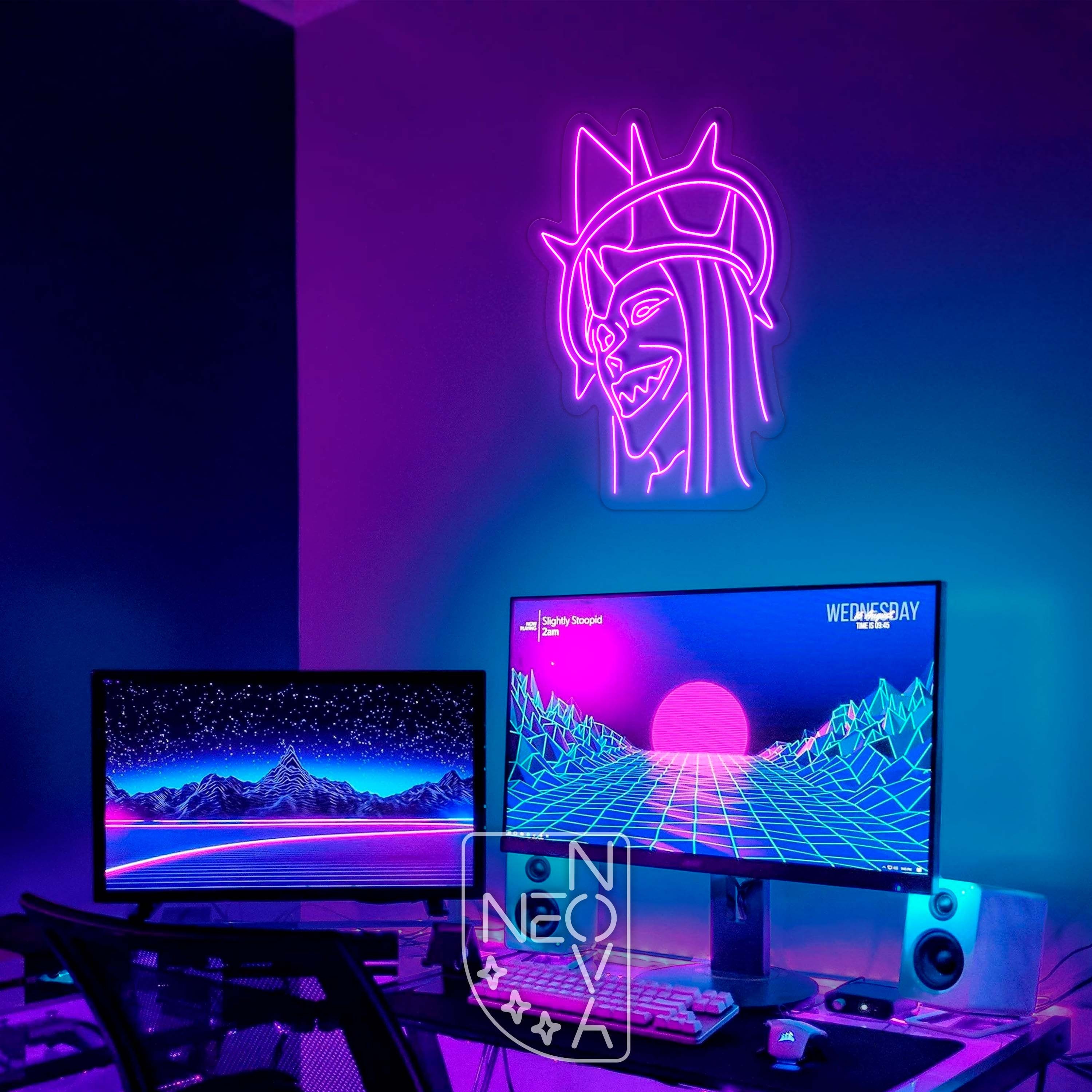 Evil Statue 2.0, LED Neon Anime Wall Art, Anime, Cartoon Character ...