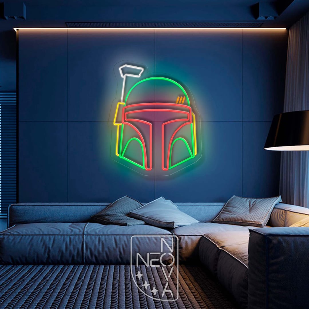 Custom Mandalorian Helmet LED Neon Sign Perfect Geek Gift Neon Sign ...