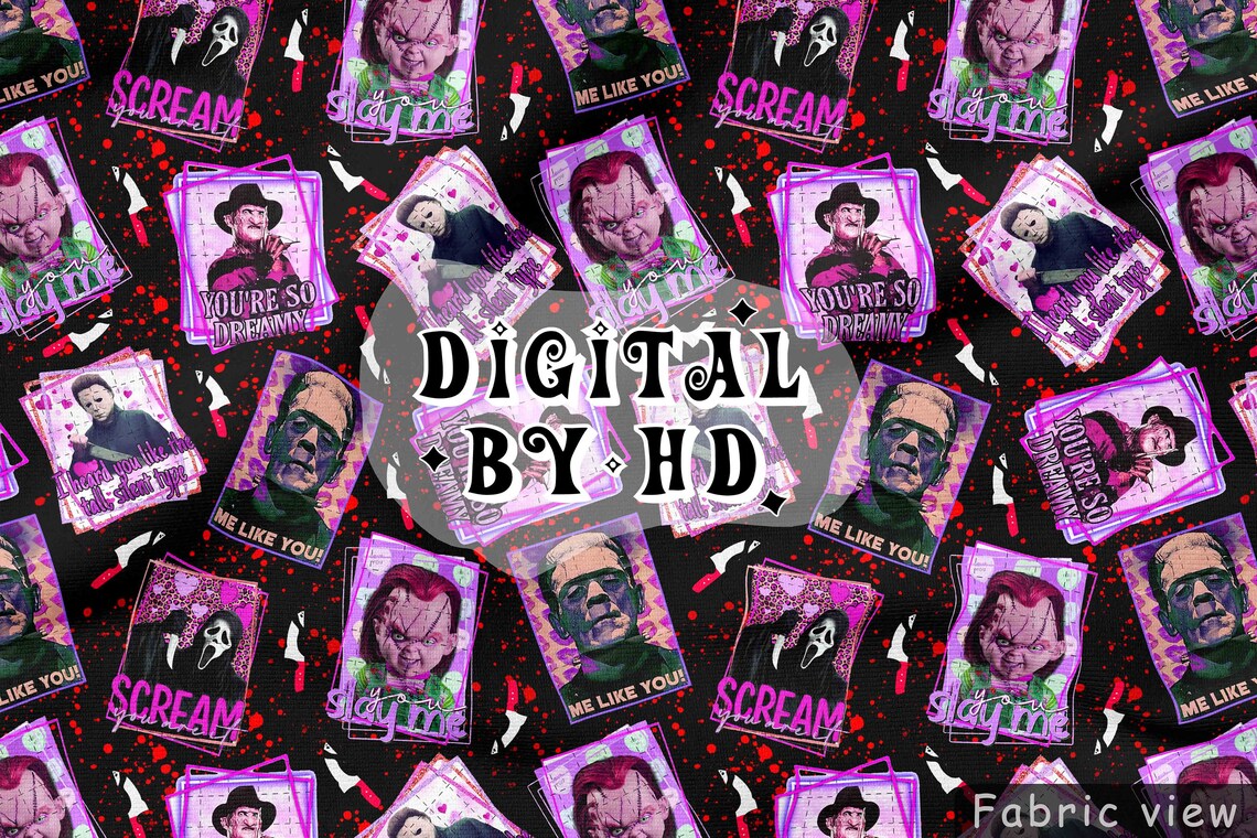 Horror Halloween Scary Seamless Pattern, Instant Download, Repeating ...