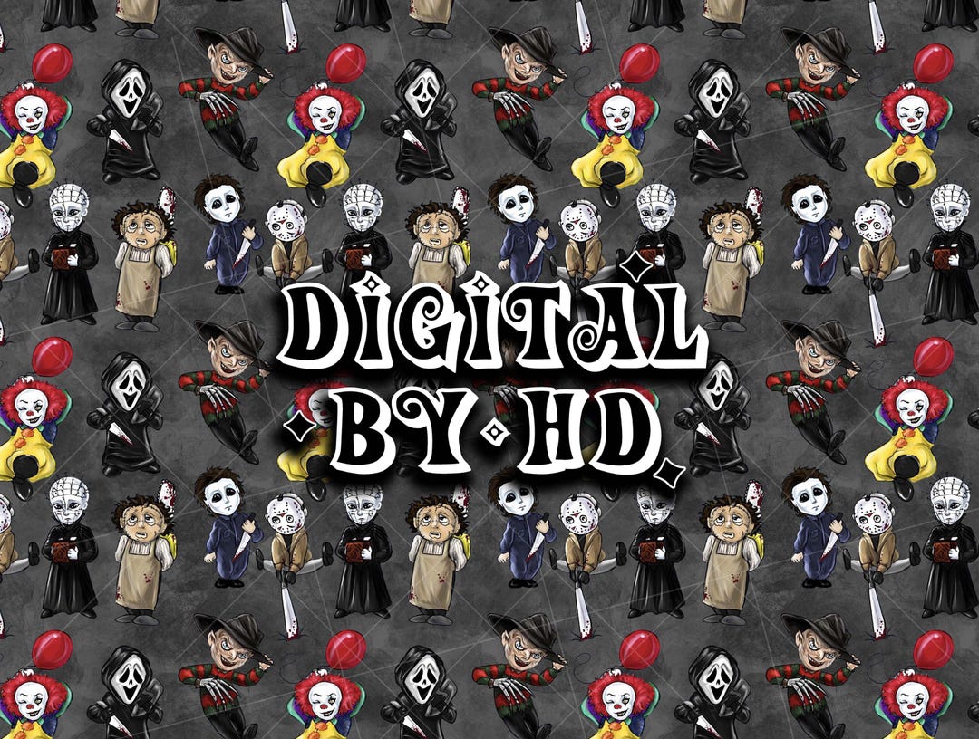 Horror Scary Cartoon Seamless Pattern, Instant Download, Repeating File ...