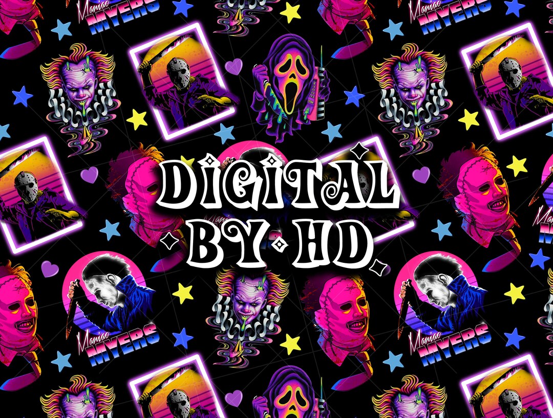 Horror Neon Scary Seamless Pattern, Instant Download, Repeating File - Etsy