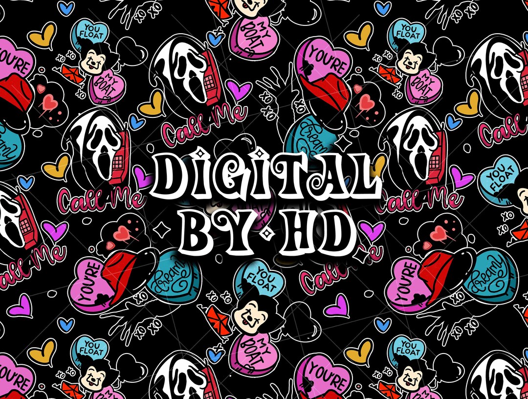 Horror Scary Hand Made Seamless Pattern, Instant Download, Repeating ...