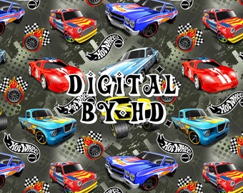 Cartoon Cars, Seamless Pattern PNG File for Instant Download, Printable ...