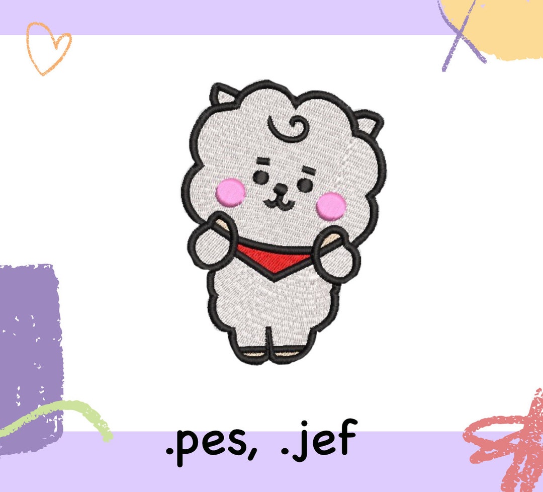 Punch, Digital File for Embroidery of Bt21 RJ, BTS, File for Embroidery ...