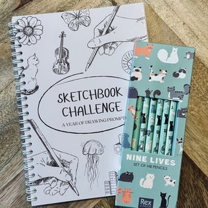 A5 Sketchbook Challenge Drawing Prompts for a Year for Teens / Adults ...