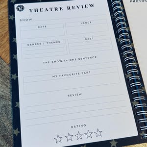A5 Theatre Review Journal With Prompts - 25 Reviews - Gift for Musical ...