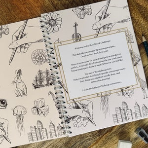 A5 Sketchbook Challenge - Drawing Prompts for a Year - for Teens ...