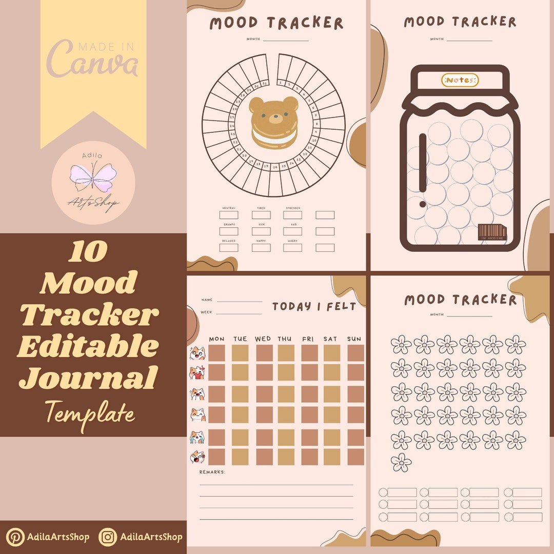 Emotion Explorer: 10-page Mood Tracker Journal for Canva - Etsy