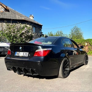 For BMW E60 and E61 Rear Bumper Diffuser With Ribs and Fins Aggressive ...