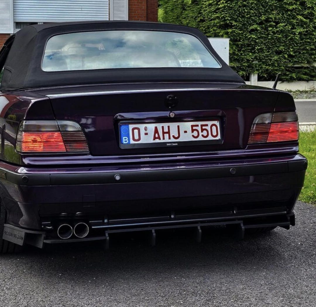 For BMW E36 M3 M Sport Diffuser With Fins and Ribs GTR GT3 Matt Black 3 ...