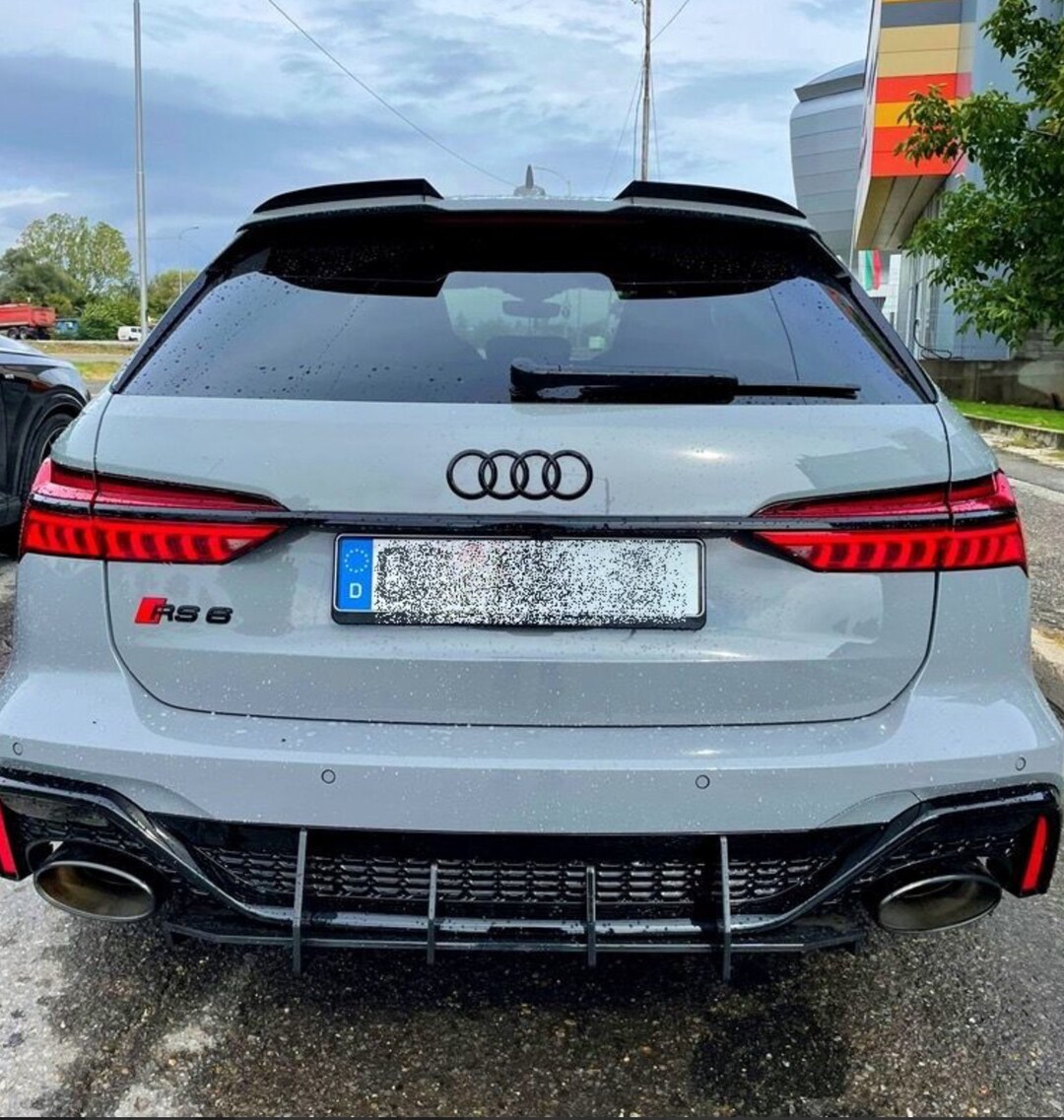 For Audi RS6 C8 Luxury Sport Rear Bumper Diffuser With Ribs and Fins ...