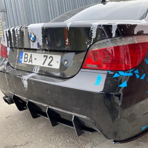 For BMW E60 and E61 Rear Bumper Diffuser With Ribs and Fins Aggressive ...