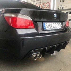 For BMW E60 and E61 Rear Bumper Diffuser With Ribs and Fins Aggressive ...