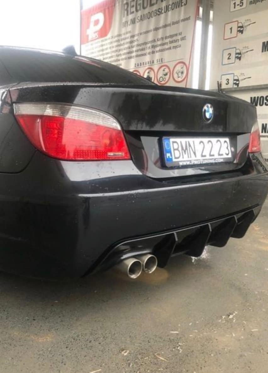 For BMW E60 and E61 Rear Bumper Diffuser With Ribs and Fins Aggressive ...
