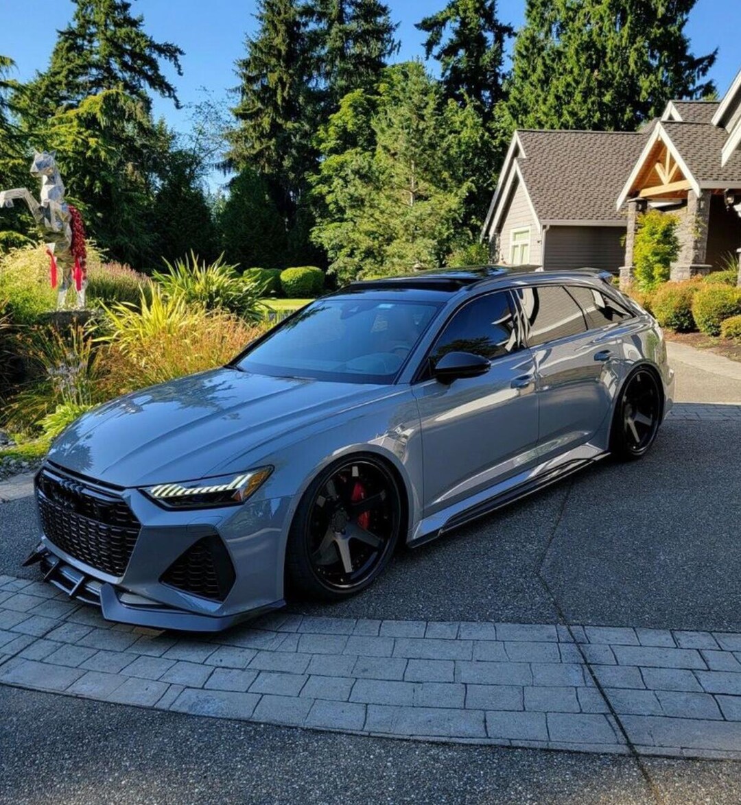 For Audi RS6 C8 Front Bumper Forged Carbon Lip Spoiler Splitter 2019 ...