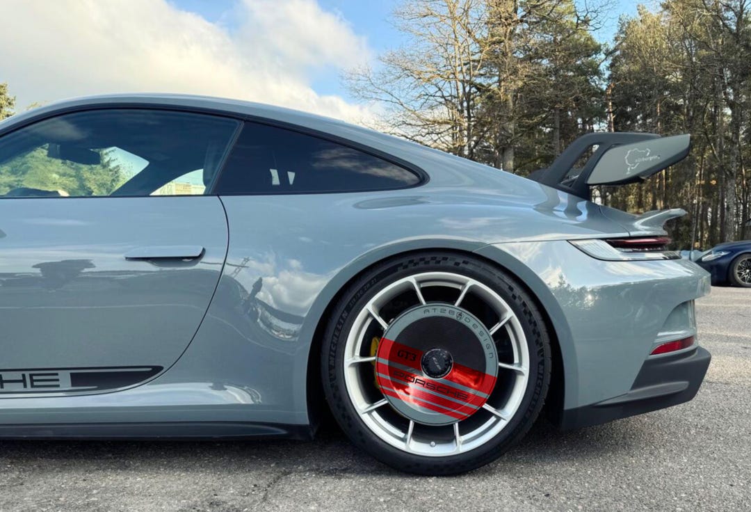 Carbon Aero Wheel Disc Cover for the Porsche 911 992 GT3 With Red ...