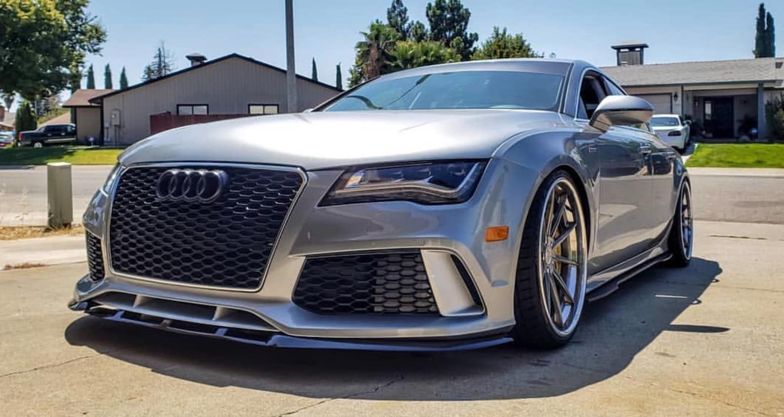 For Audi RS7 C7 Abs Lip Splitter Luxury Design Front Bumper Addon ...
