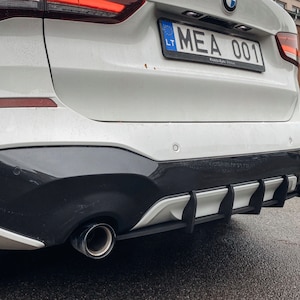 For BMW X1 M Sport F48 LCI Rear Bumper Diffuser With Fins Upgrade ...