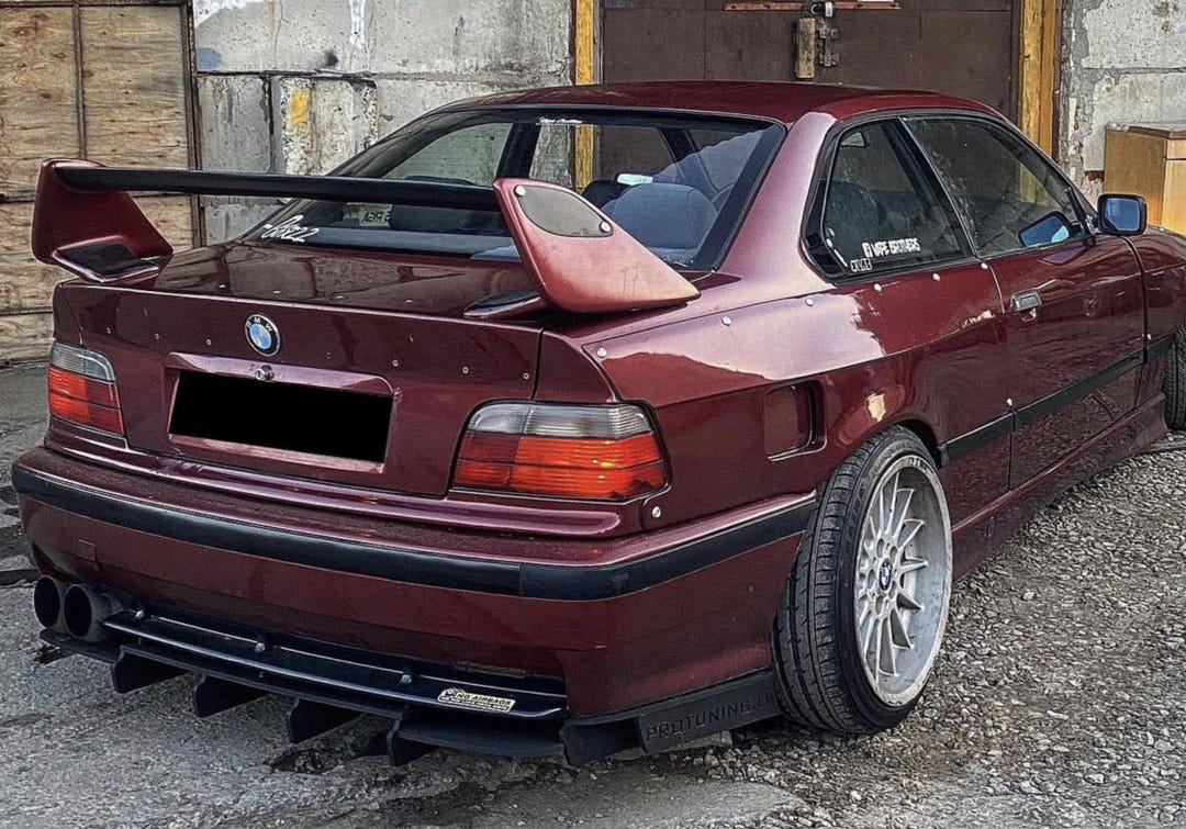 Für BMW E36 M3 M Sport Diffusor mit Lamellen und Rippen GTR Jet ...