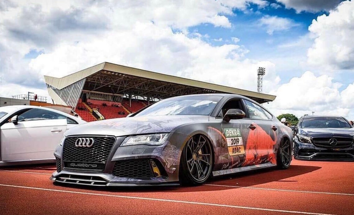 For Audi RS7 C7 Abs Lip Splitter Luxury Design Front Bumper Addon ...